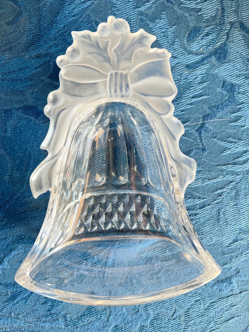 Vintage Glass Christmas Bell With Holly Candy Dish - Etsy