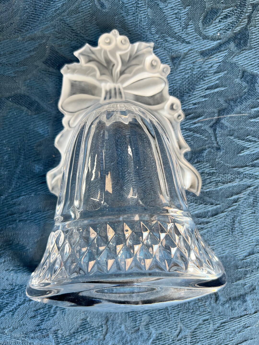 Vintage Glass Christmas Bell With Holly Candy Dish - Etsy