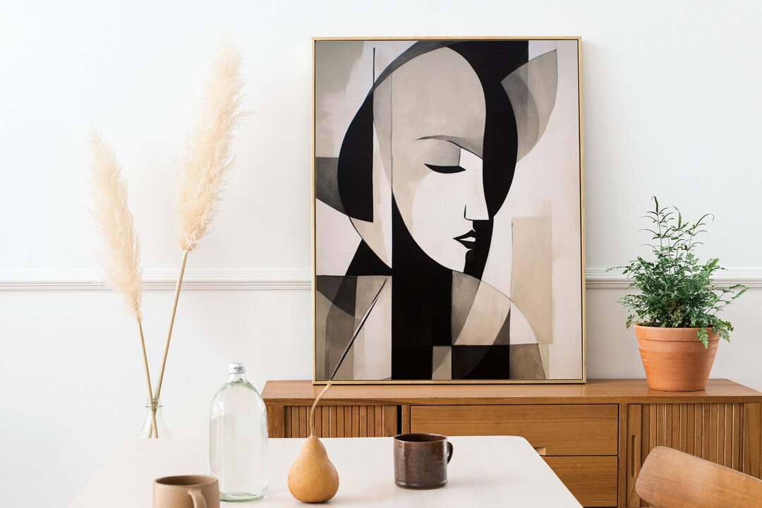 Geometric Enigma: A Subtle Face Emerges in a Maze of Shapes - Etsy