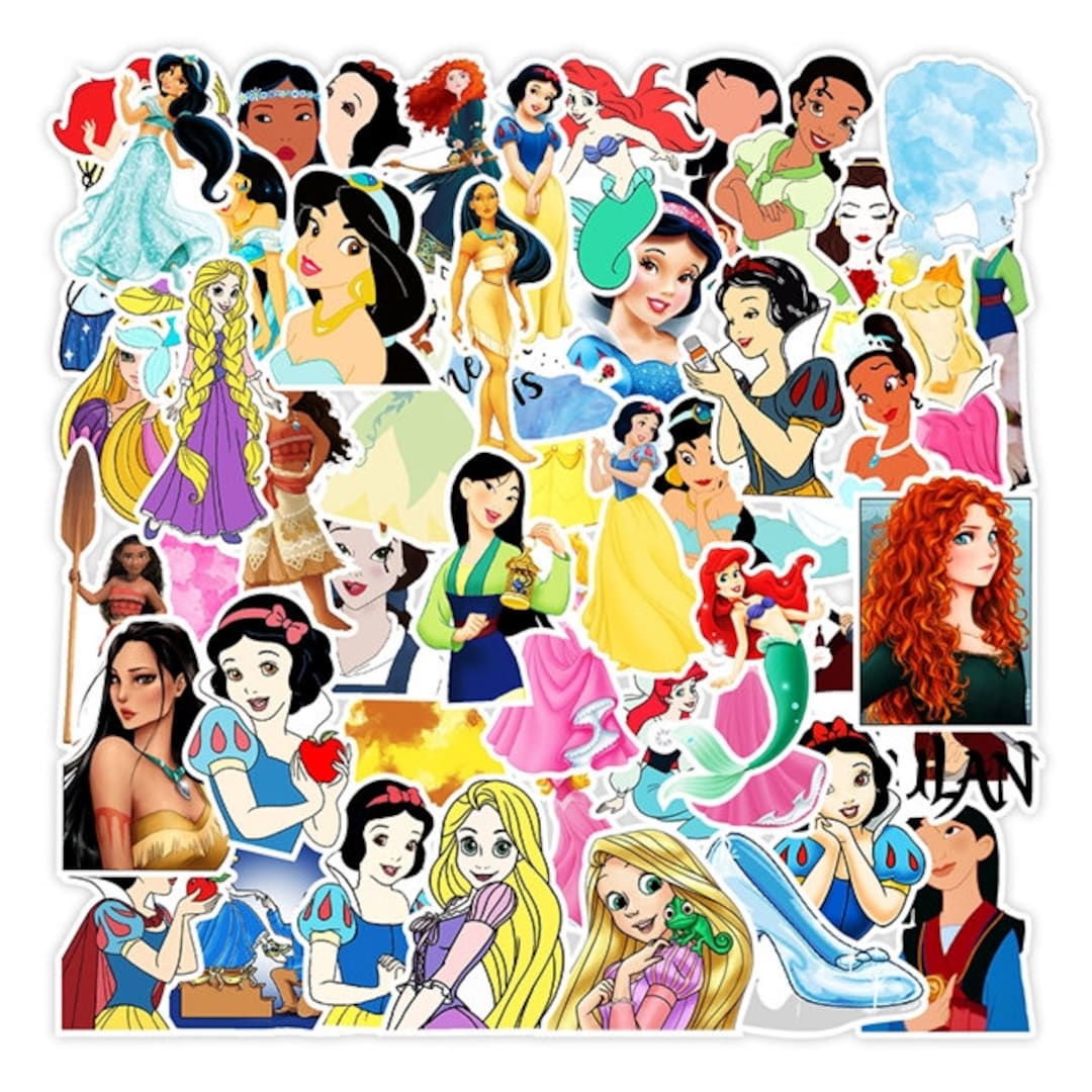 Disney Princess Stickers -- Waterproof -- Laptop, Hydro Flask ...