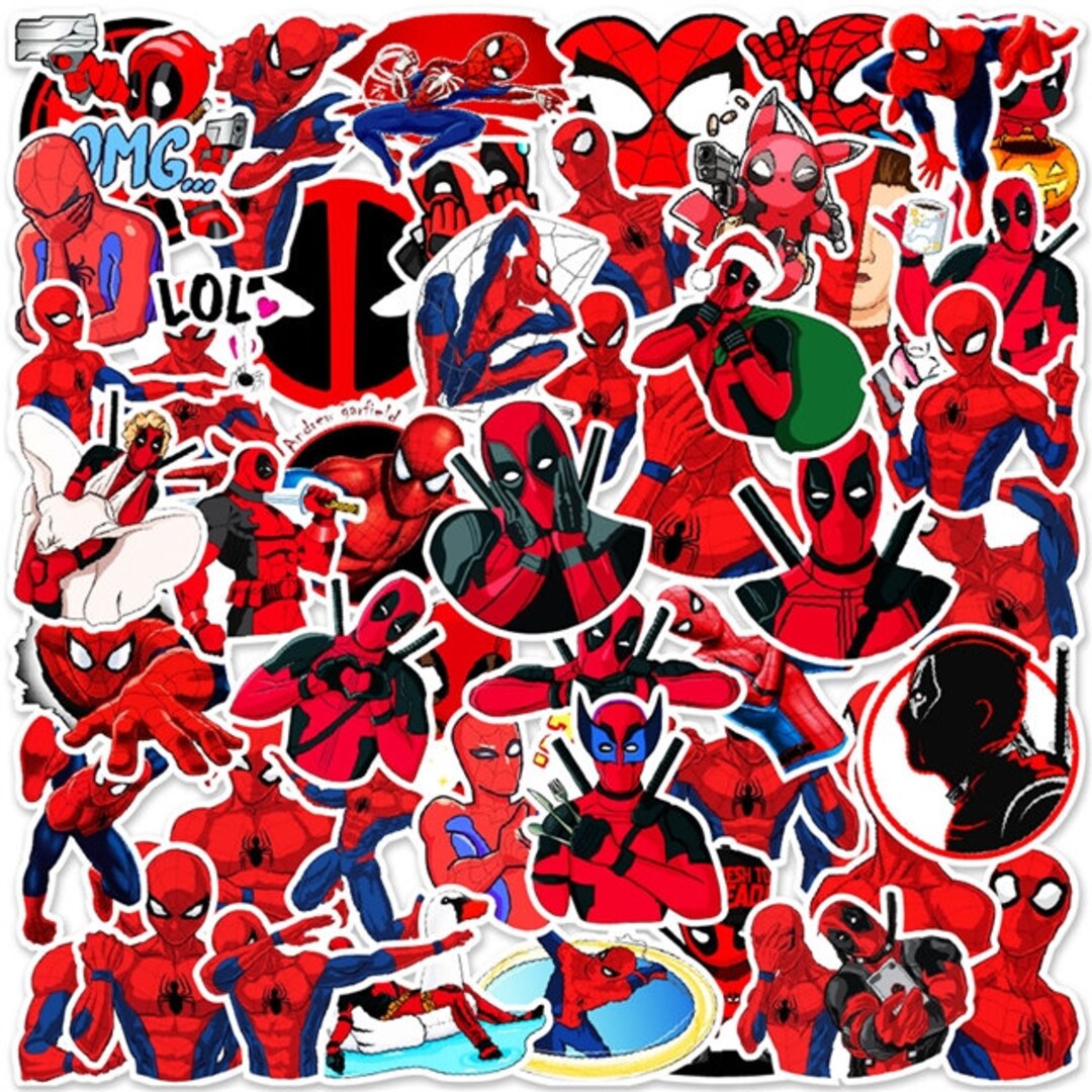 Spiderman and Deadpool Stickers -- Waterproof -- Laptop, Hydro Flask ...
