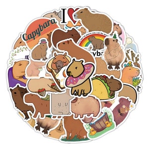 Capybara Stickers -- Waterproof -- Laptop, Hydro Flask, Scrapbooking ...