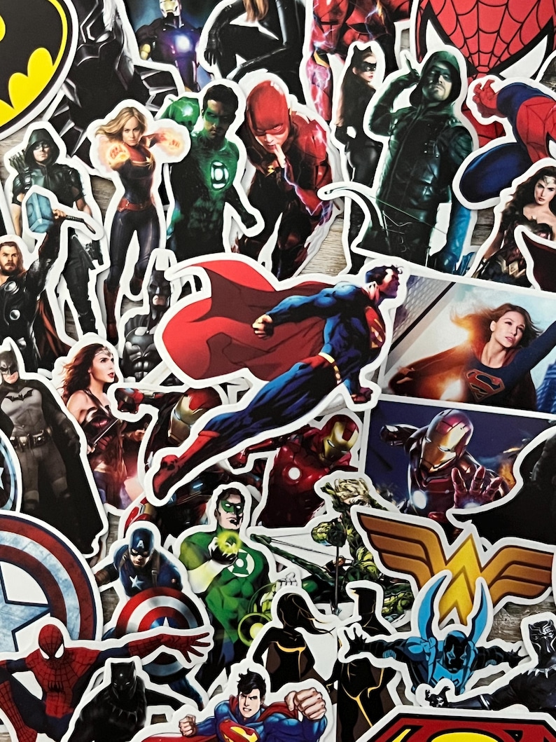 Superhero Stickers -- Waterproof -- Laptop, Hydro Flask, Scrapbooking ...