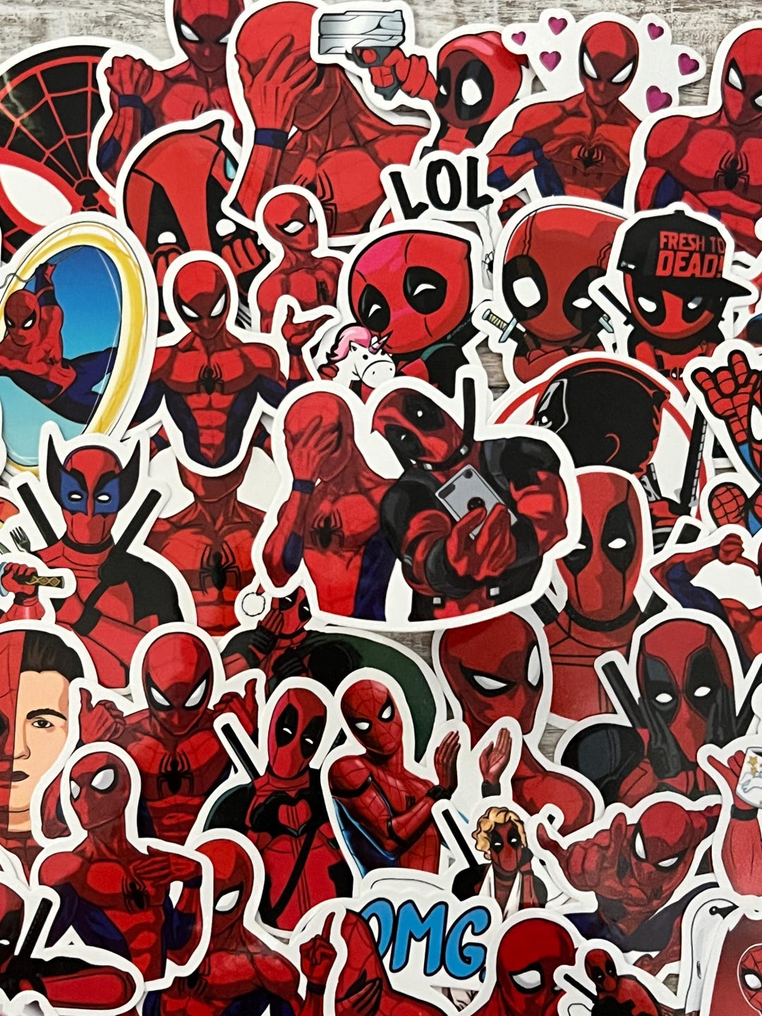 Spiderman and Deadpool Stickers -- Waterproof -- Laptop, Hydro Flask ...
