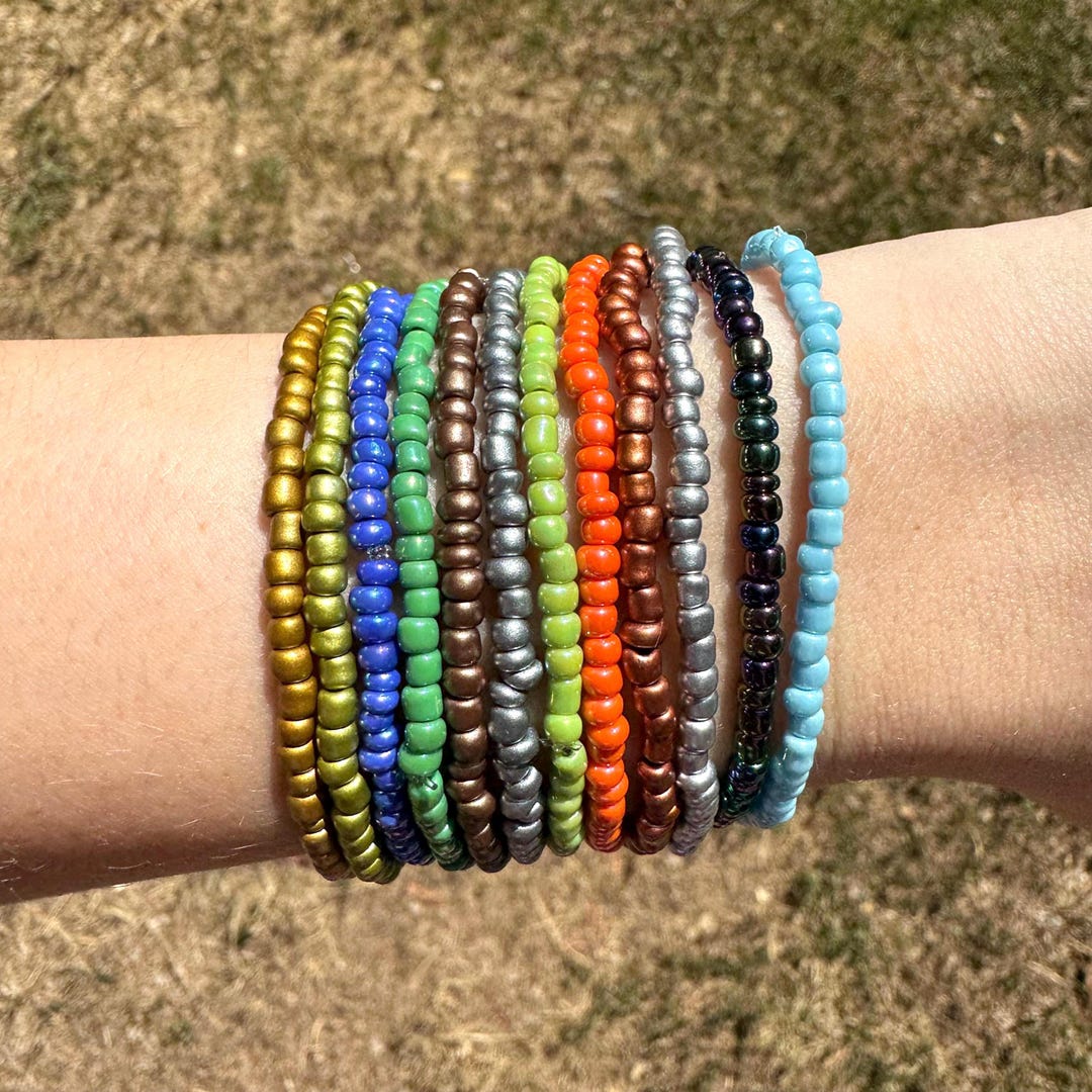 Glass Seed Bead Bracelets, Stretch Bracelets, Dainty Bracelets ...