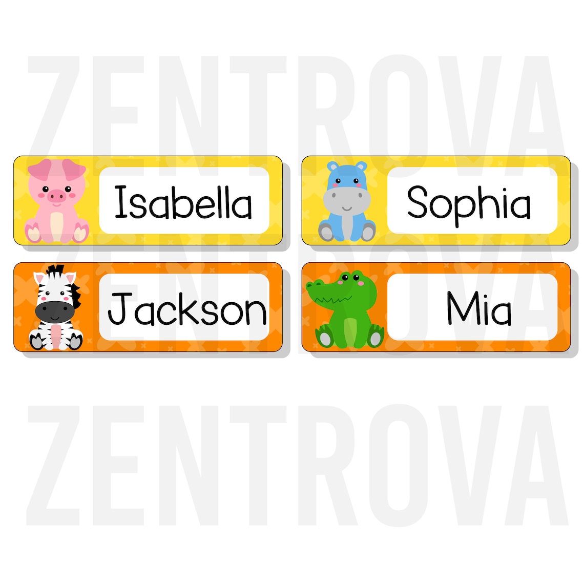 Classroom Name Tags Template Cute Animals Rainbow Editable Printable ...