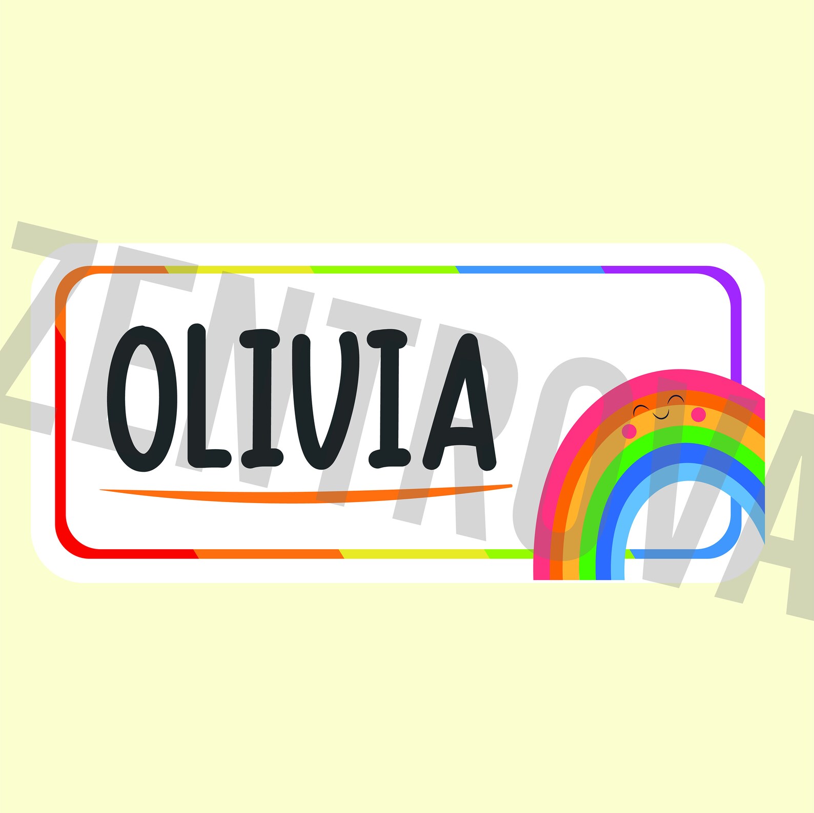 Classroom Name Tags Template Cute Face Rainbow | Editable | Printable ...