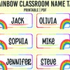 Classroom Name Tags Template Cute Animals Rainbow | Editable ...