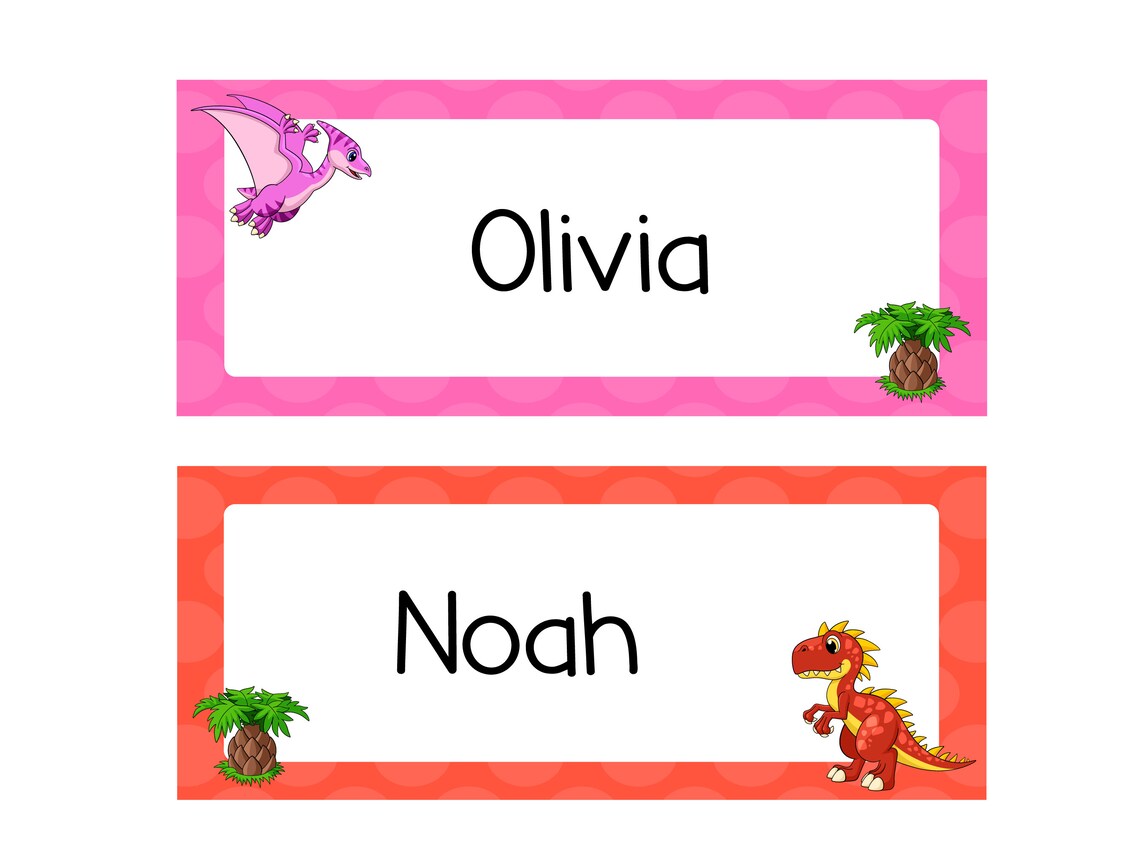 Classroom Name Tags Template Dinosaur | Editable | Printable ...