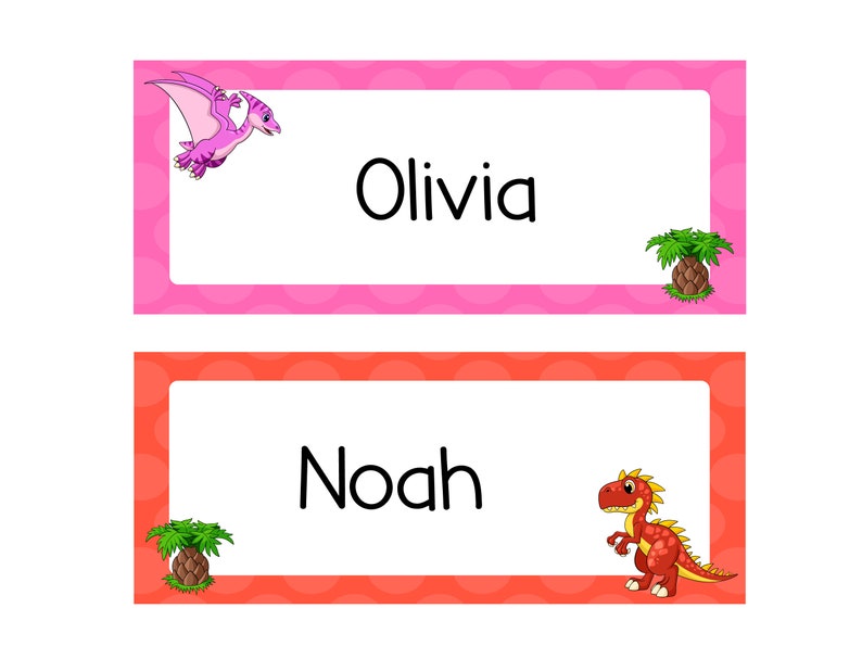 Classroom Name Tags Template Dinosaur | Editable | Printable ...