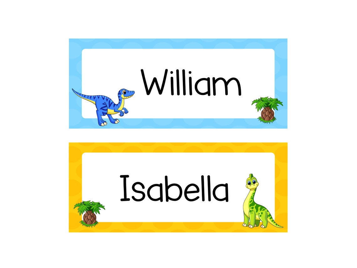 Classroom Name Tags Template Dinosaur | Editable | Printable ...