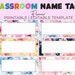 Classroom Name Tags Template Flowers Editable Printable Elementary ...