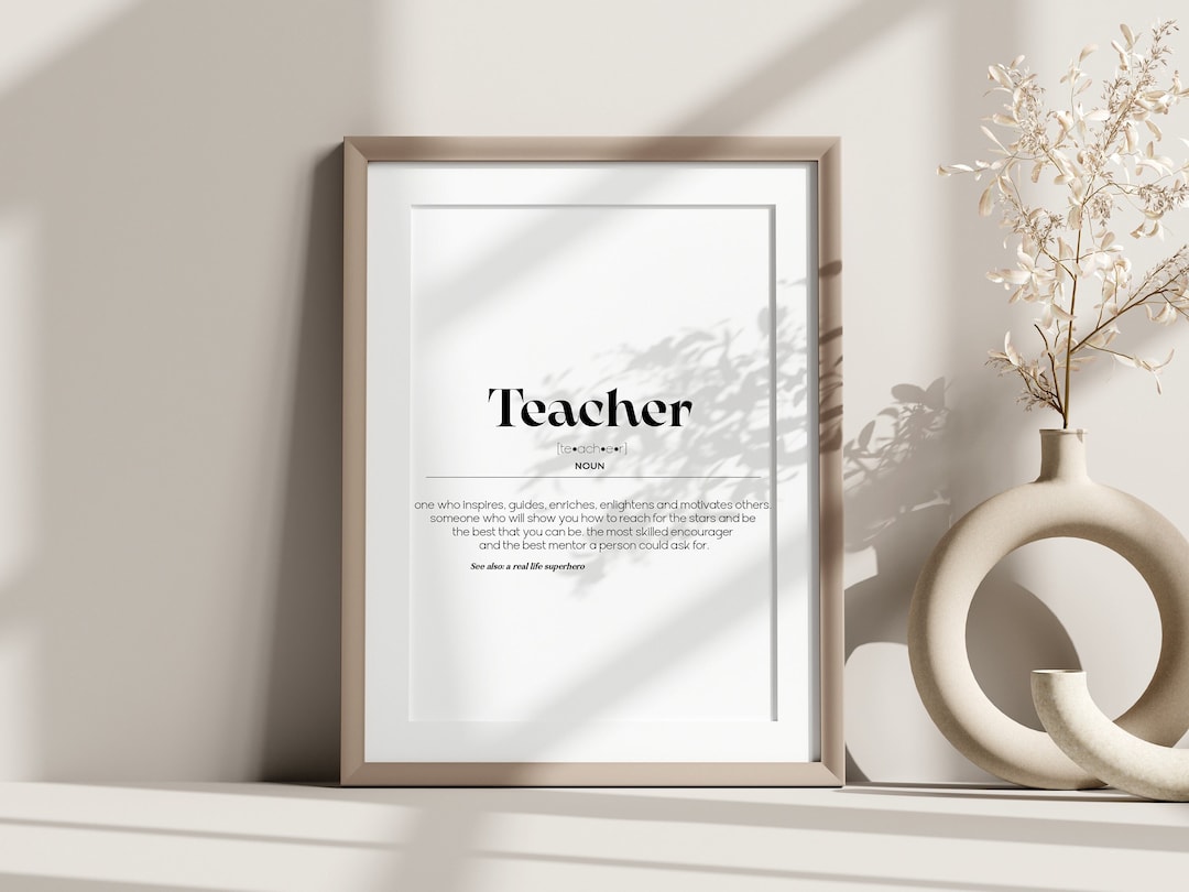 Teacher Definition Wall Art, Teacher Appreciation Gift, Graduation Gift ...