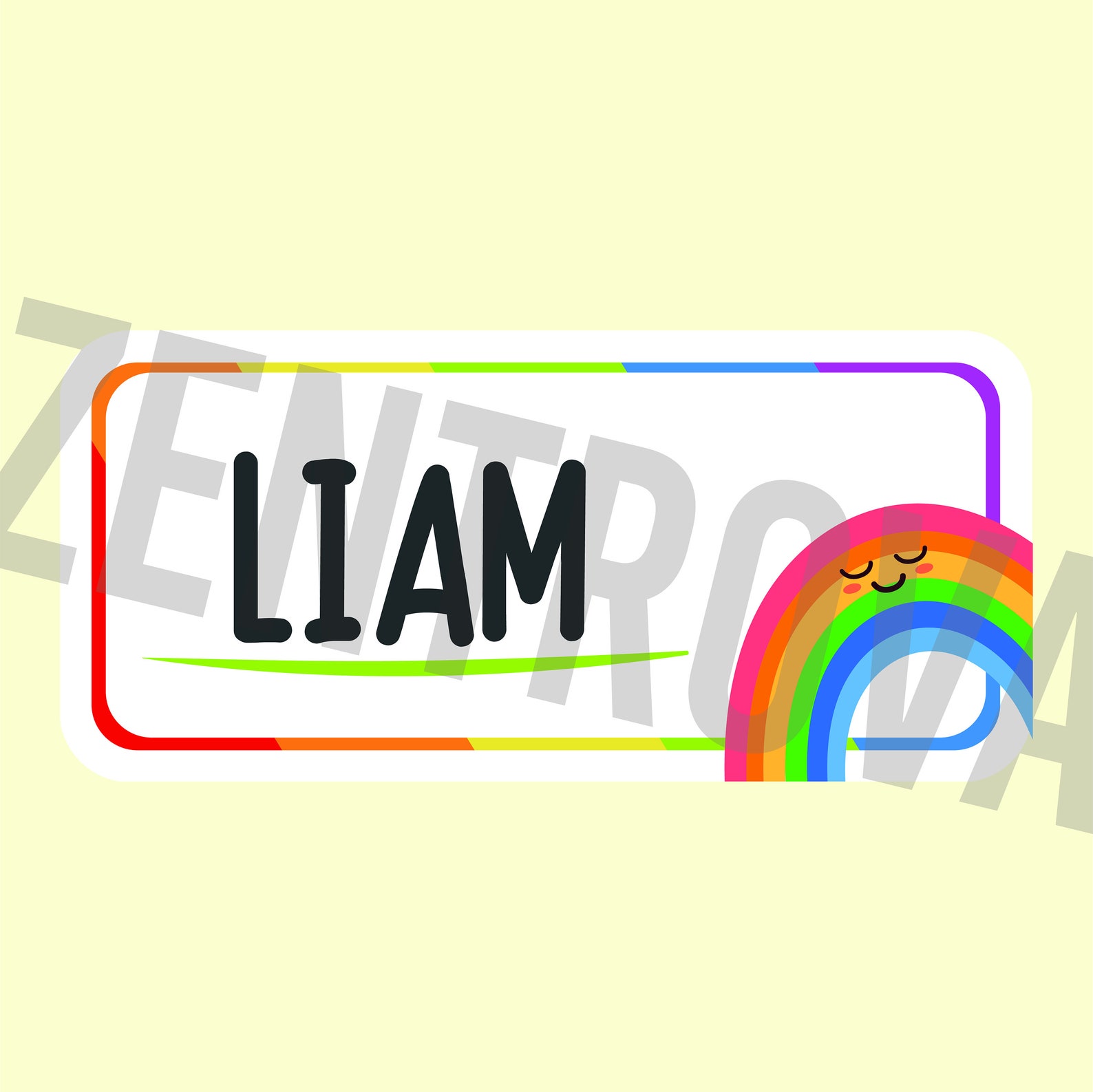 Classroom Name Tags Template Cute Face Rainbow | Editable | Printable ...