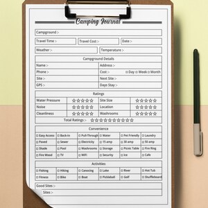Camping Journal RV Logbook | RV Printable Planner | RV Trip Planning ...