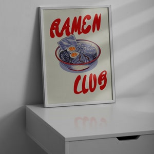 Ramen Club Poster | Retro Japanese Kitchen Art (digital Download) - Etsy