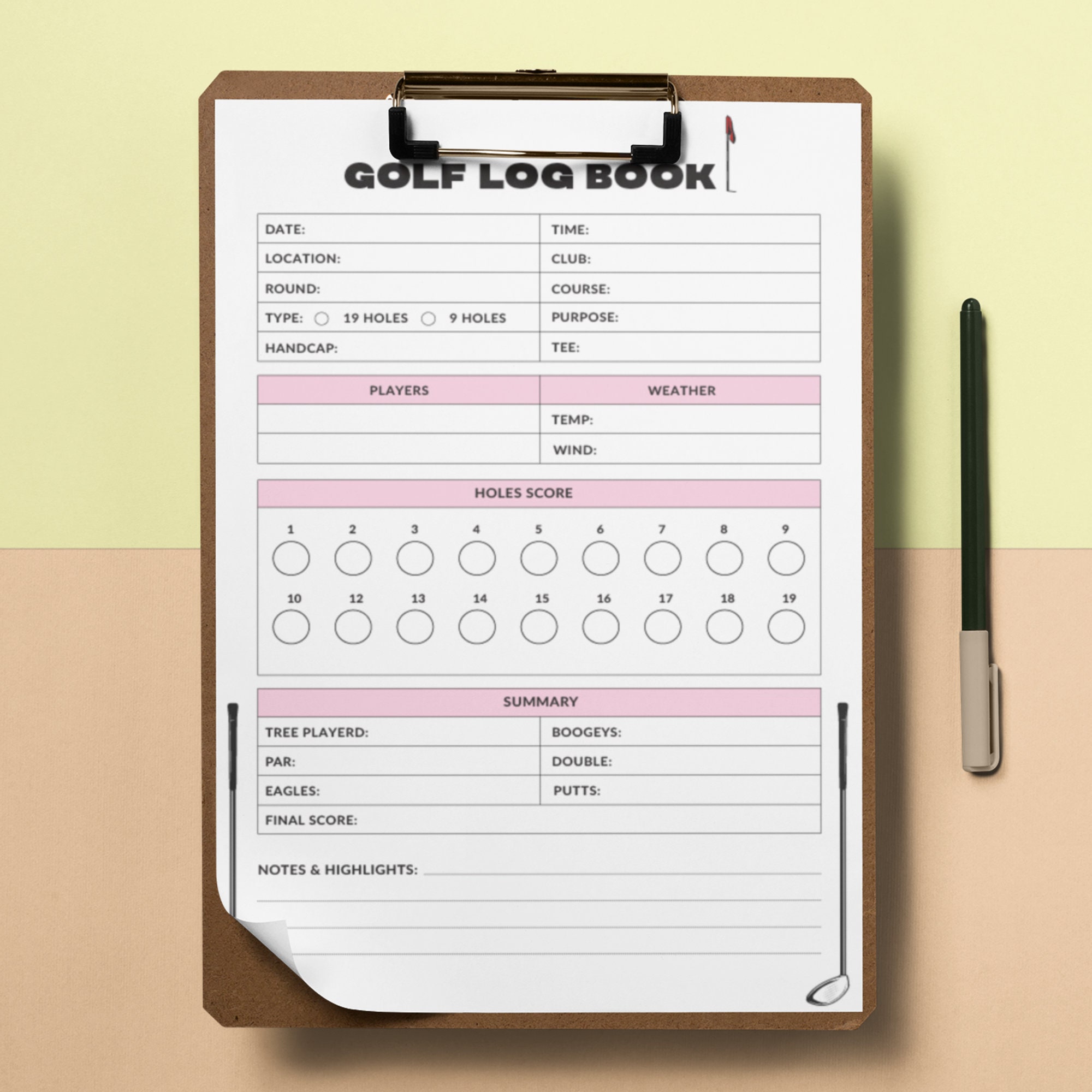 Golf Log Book KDP Interior Template, Ready to Upload| Ready to Upload ...