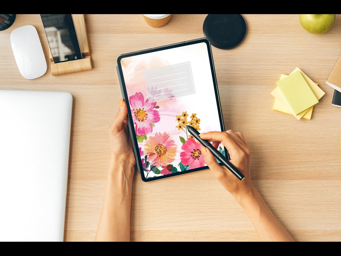 30 Digital Notebook Covers With Watercolor Flowers Tablet - Etsy