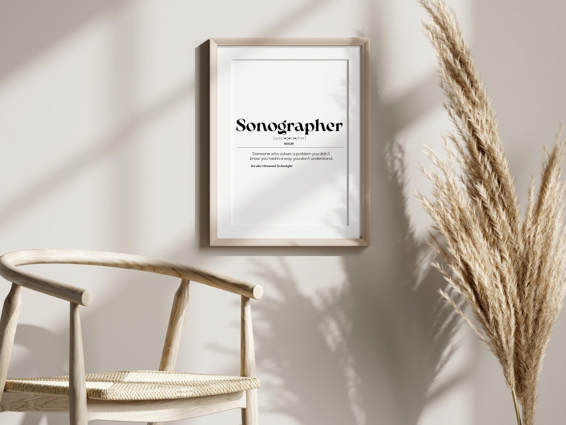 Sonographer Definition PRINTABLE Wall Art, Sonagraphy Student ...