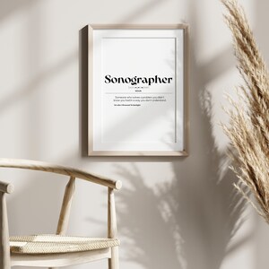 Sonographer Definition PRINTABLE Wall Art, Sonagraphy Student ...