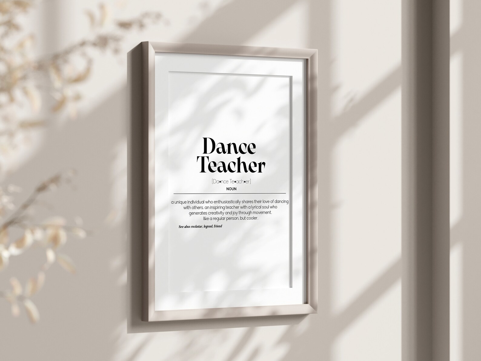 Dance Teacher Definition Print, Dance Studio Art (digital Download) - Etsy