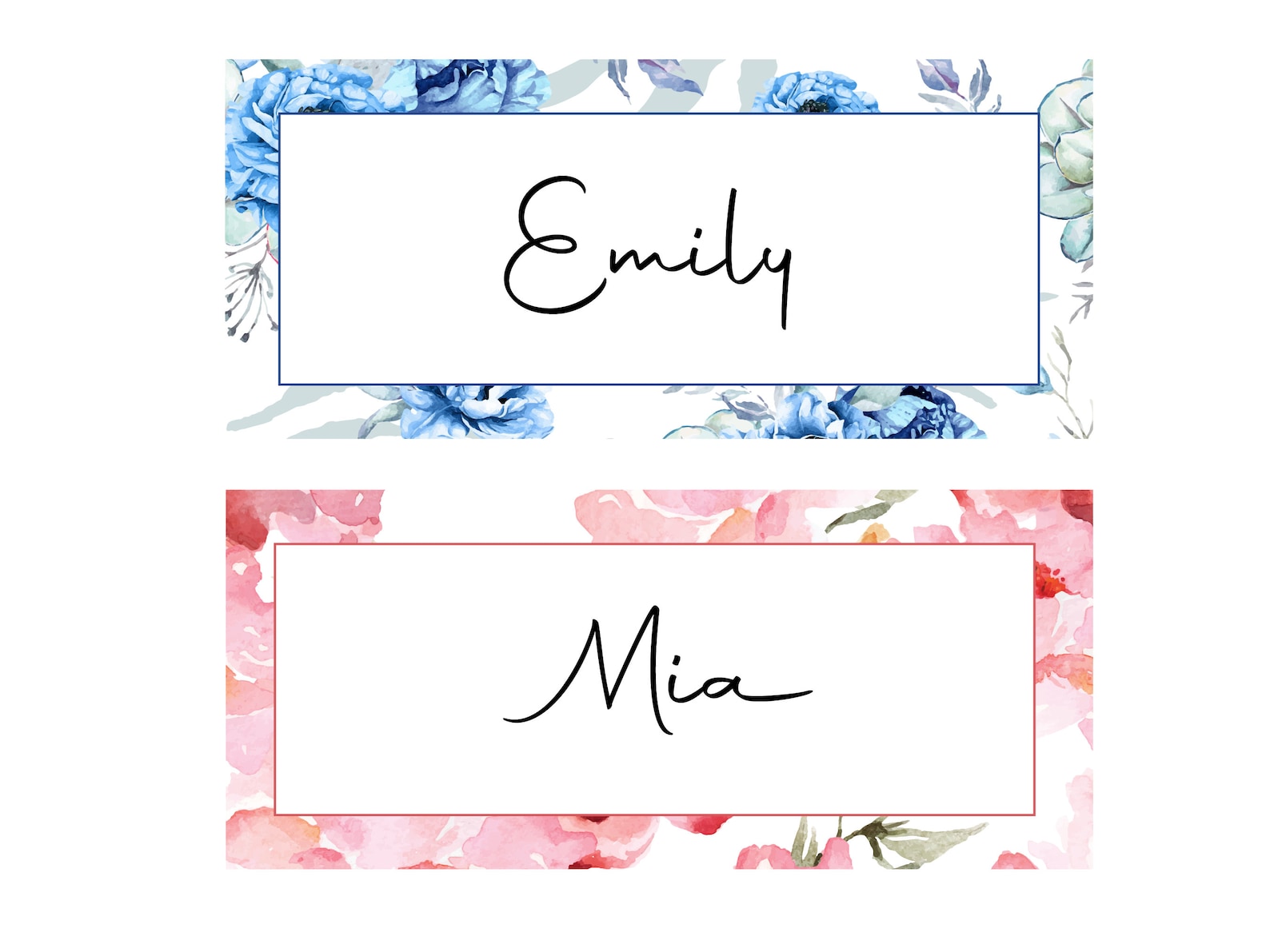 Floral Classroom Name Tags Template | Printable, Editable (PDF) - Etsy