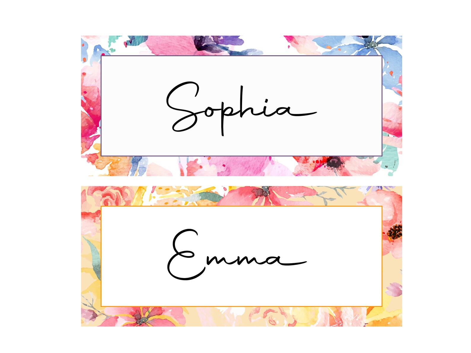 Classroom Name Tags Template Flowers | Editable | Printable ...