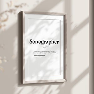 Sonographer Definition PRINTABLE Wall Art, Sonagraphy Student ...