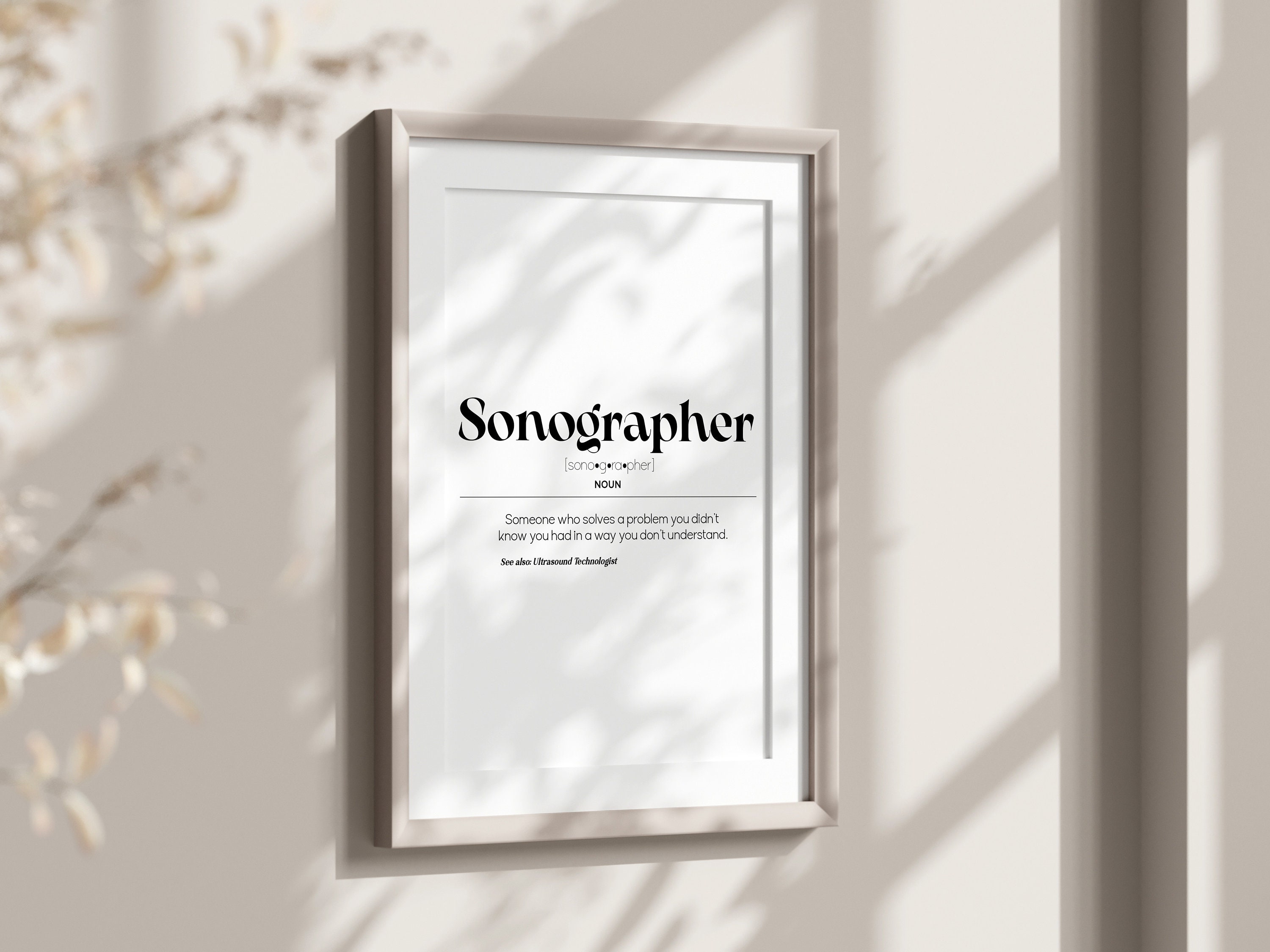 Sonographer Definition PRINTABLE Wall Art, Sonagraphy Student ...