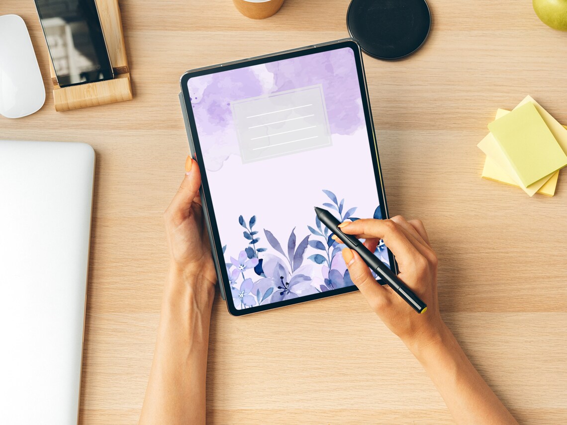 30 Digital Notebook Covers With Watercolor Flowers Tablet - Etsy