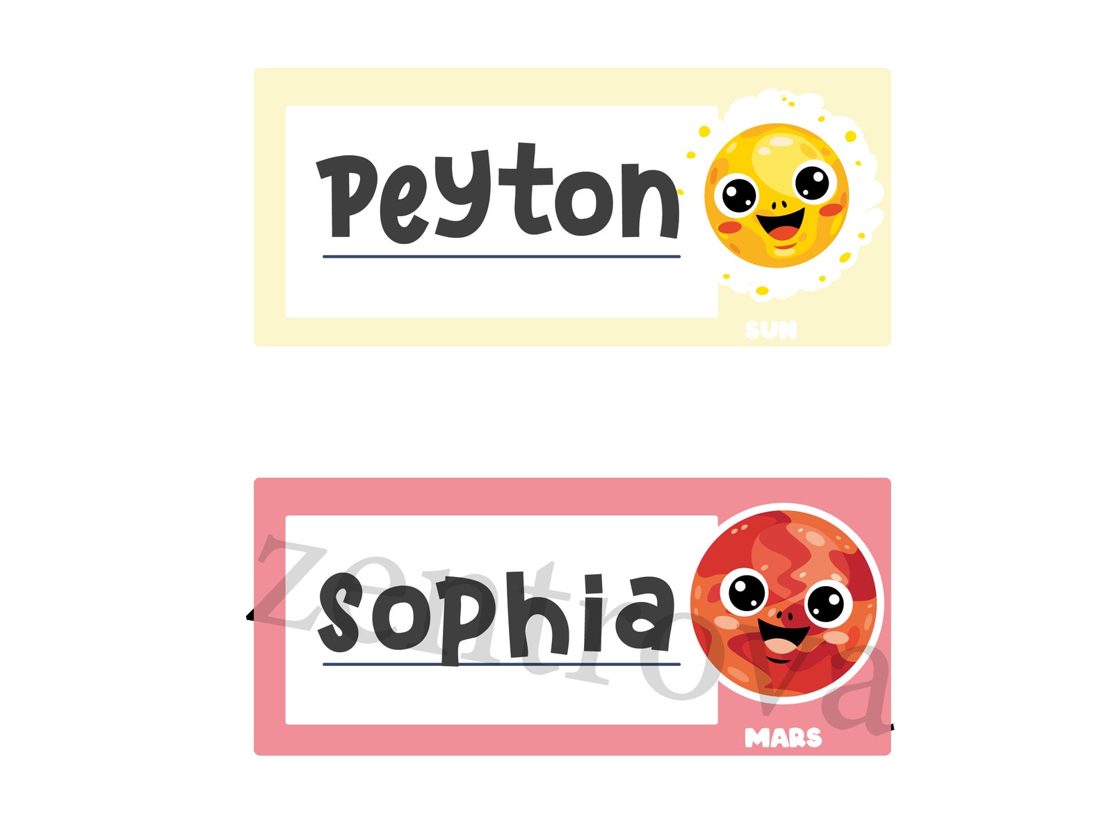 Classroom Name Tags Template Cute Planets | Printable | Elementary ...
