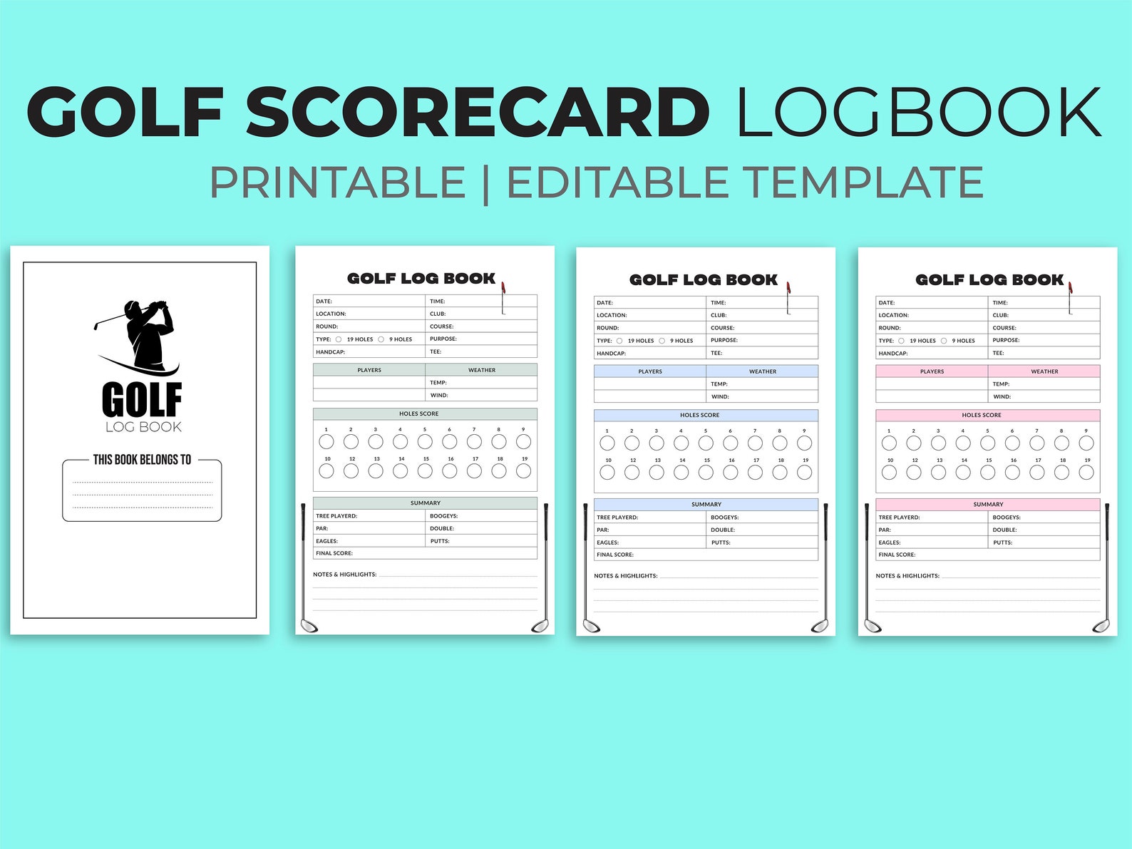 Golf Log Book KDP Interior Template, Ready to Upload| Ready to Upload ...
