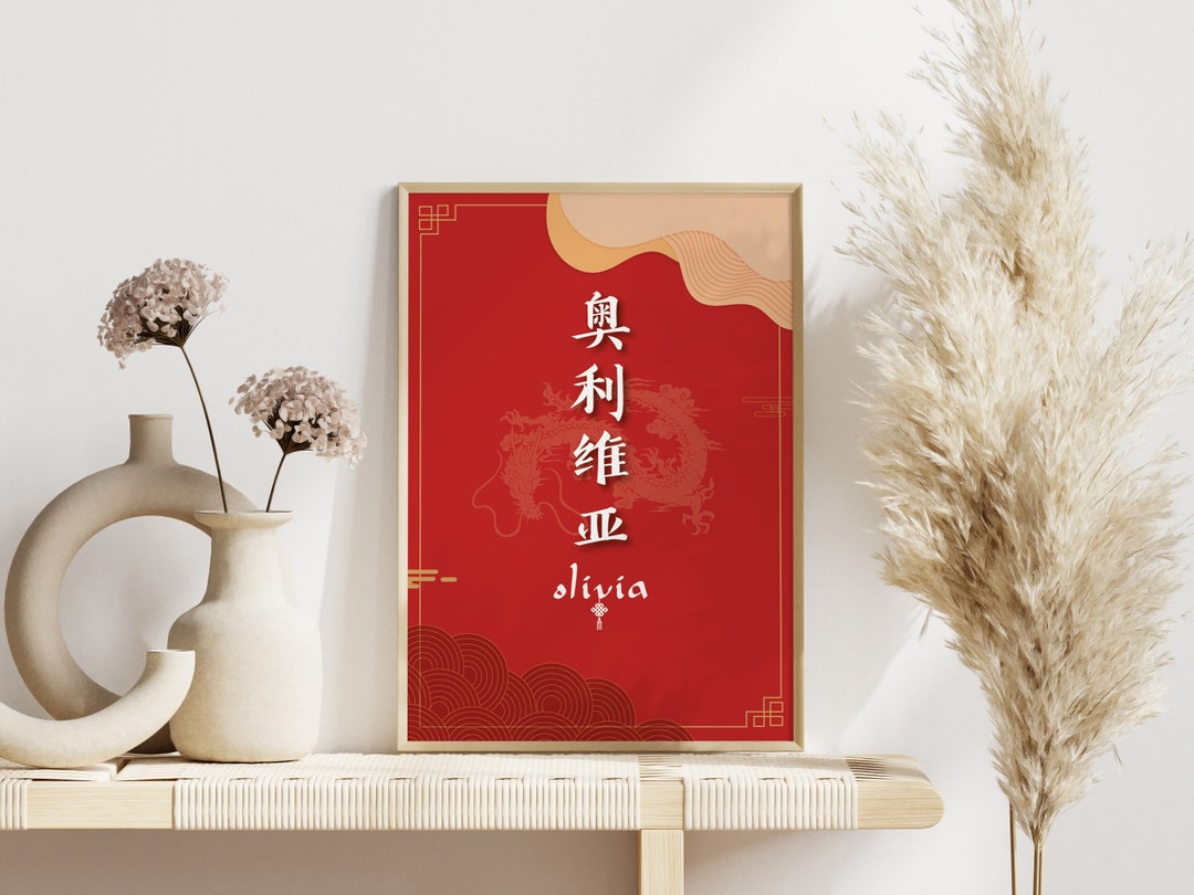 Personalized Chinese Name Art Print | Custom Calligraphy (digital ...