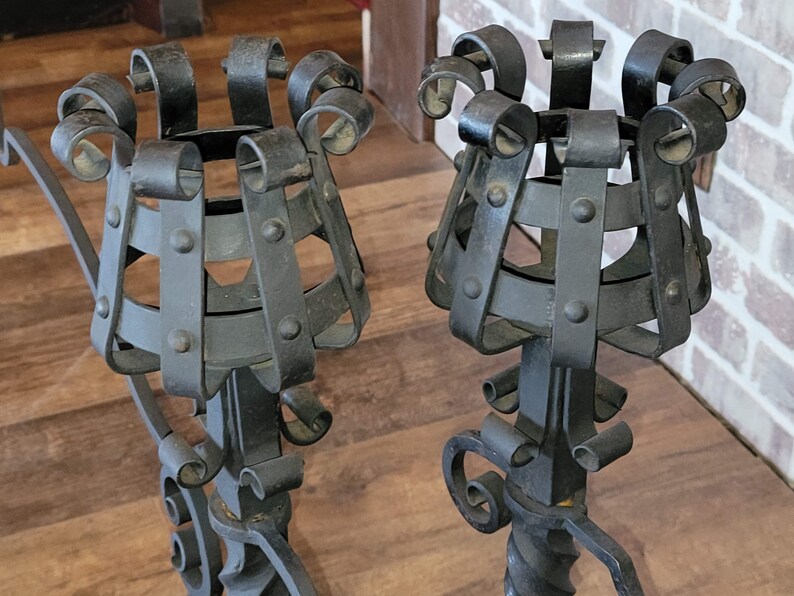 Pair American Iron Andirons Swing Cooking Arm/pot Hanger - Etsy