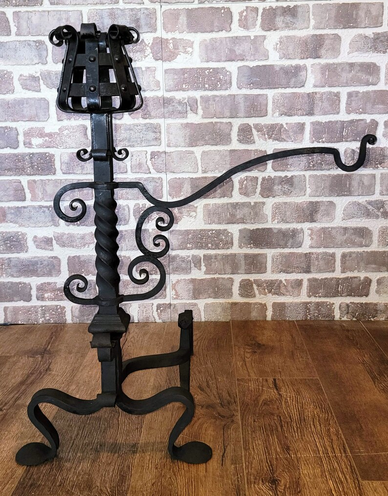 Pair American Iron Andirons Swing Cooking Arm/pot Hanger - Etsy