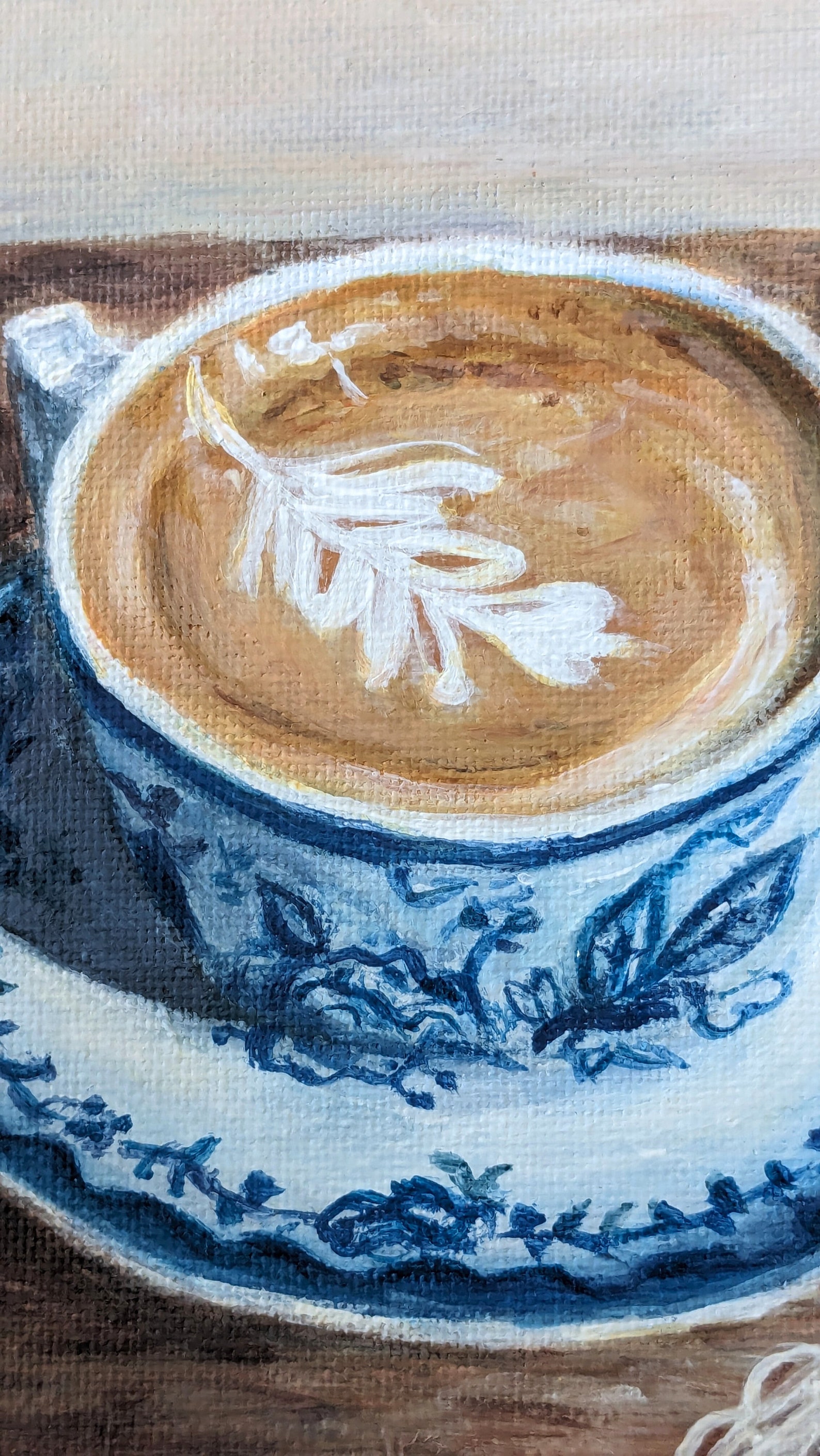 6x6″ Coffee and Croissant Acrylic Painting, Coffee Wall Art, Rustic ...