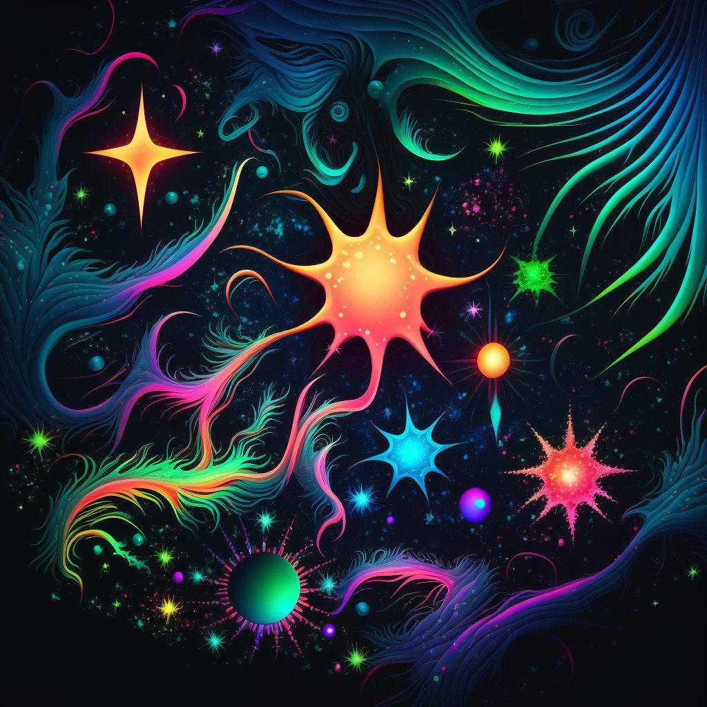Neon Stars and Universe Designs 1 (5-pack) - Etsy