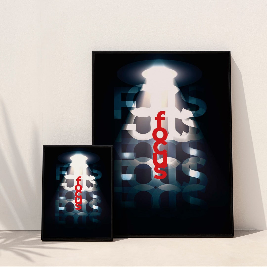 Focus Typographic Poster | Digital Printable Wall Art | Digital ...