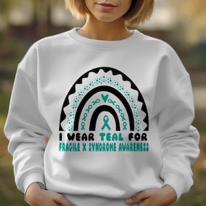 I Wear Teal for Fragile X Syndrome Awareness Svg Png - Etsy