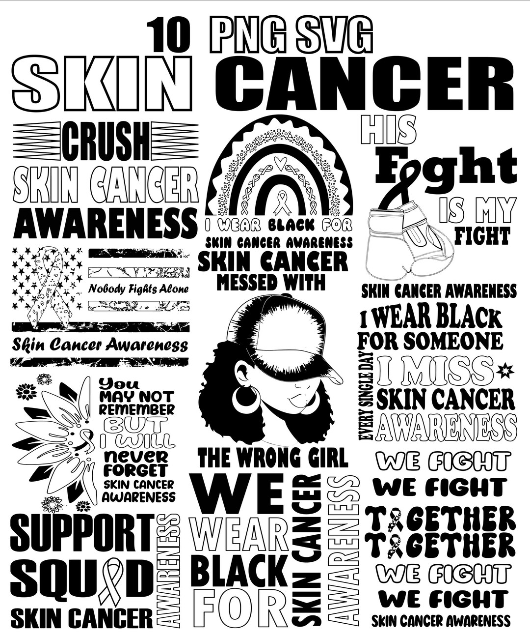 Skin Cancer Awareness Bundle Svg Png , Skin Cancer Svg Png , Melanoma ...