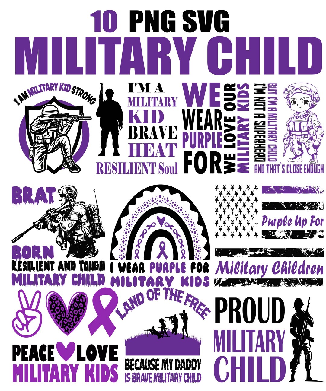 Military Child SVG PNG Bundle (digital Download) - Etsy