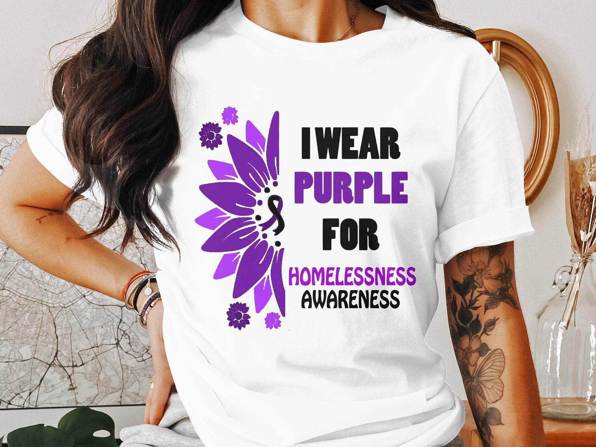 I Wear Purple for Homelessness Awareness Png Svg - Etsy