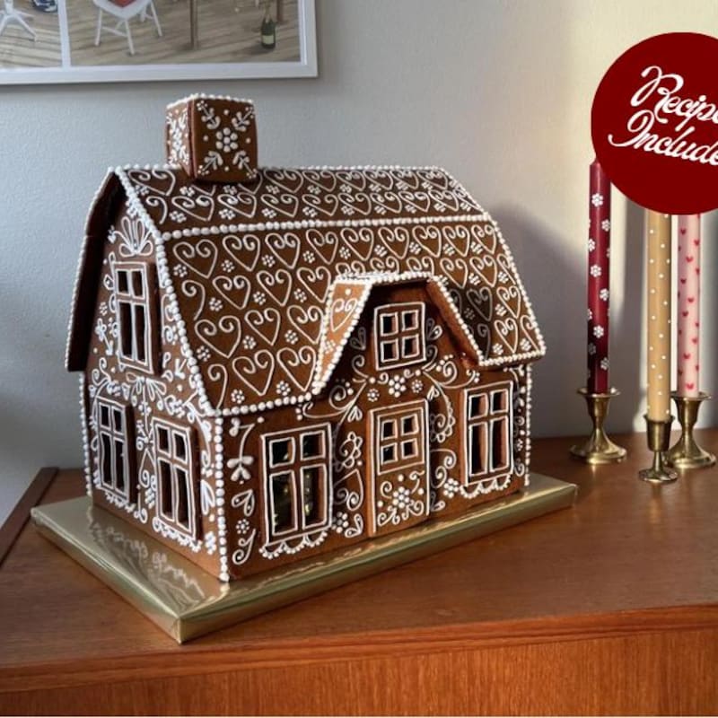 Gingerbread Template Barn - Etsy