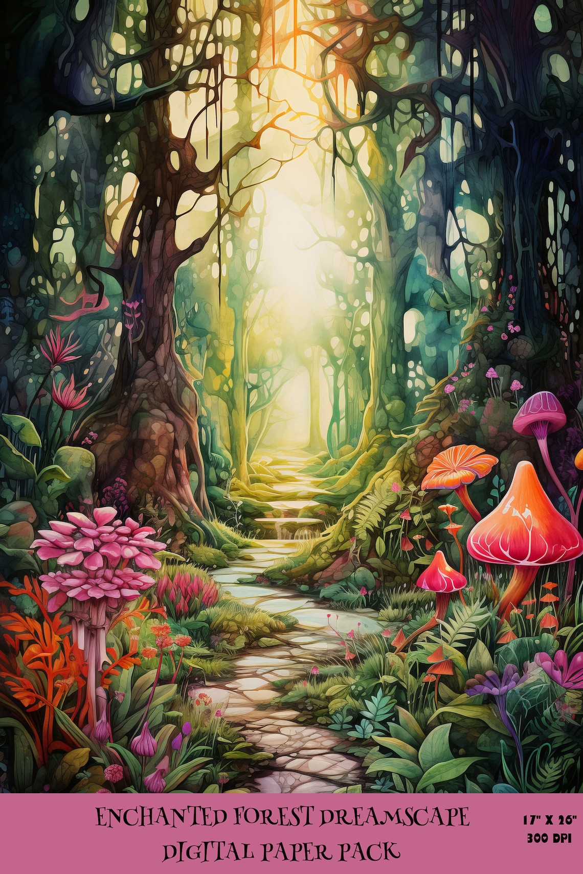 Enchanted Forest Dreamscape Digital Paper Pack - Etsy