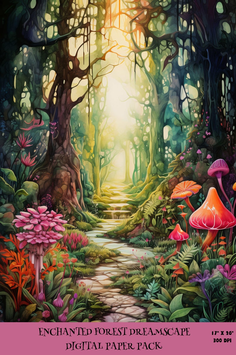 Enchanted Forest Dreamscape Digital Paper Pack - Etsy