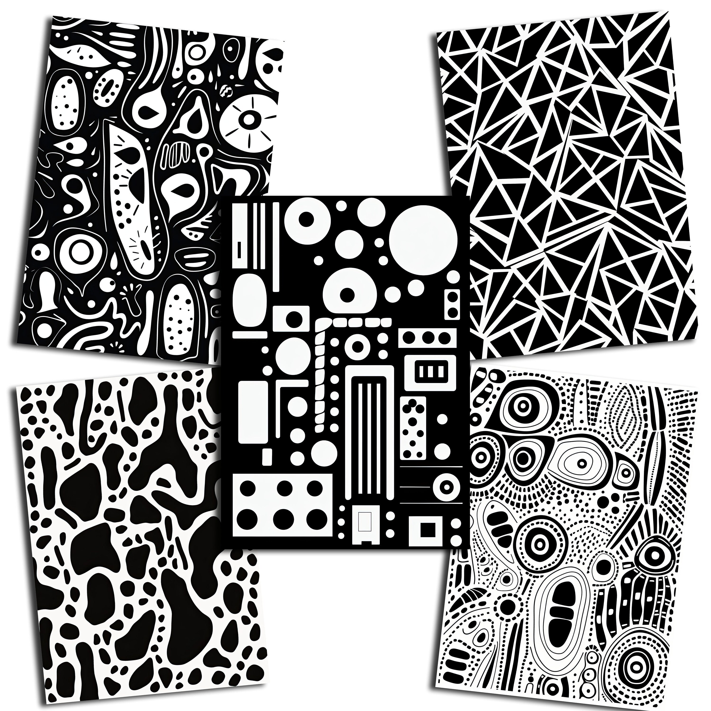 Monochrome Madness Digital Paper Pack - Etsy