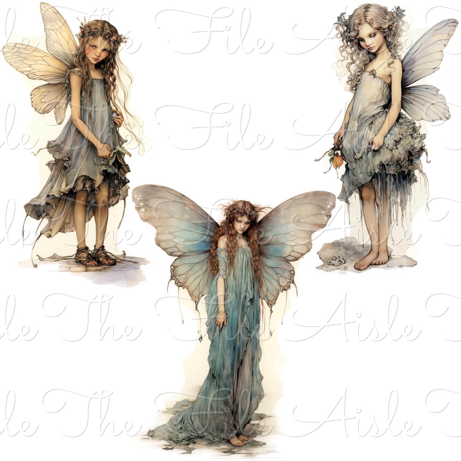 Enchanting Fantasy Fairy Characters Digital Paper Pack - Etsy
