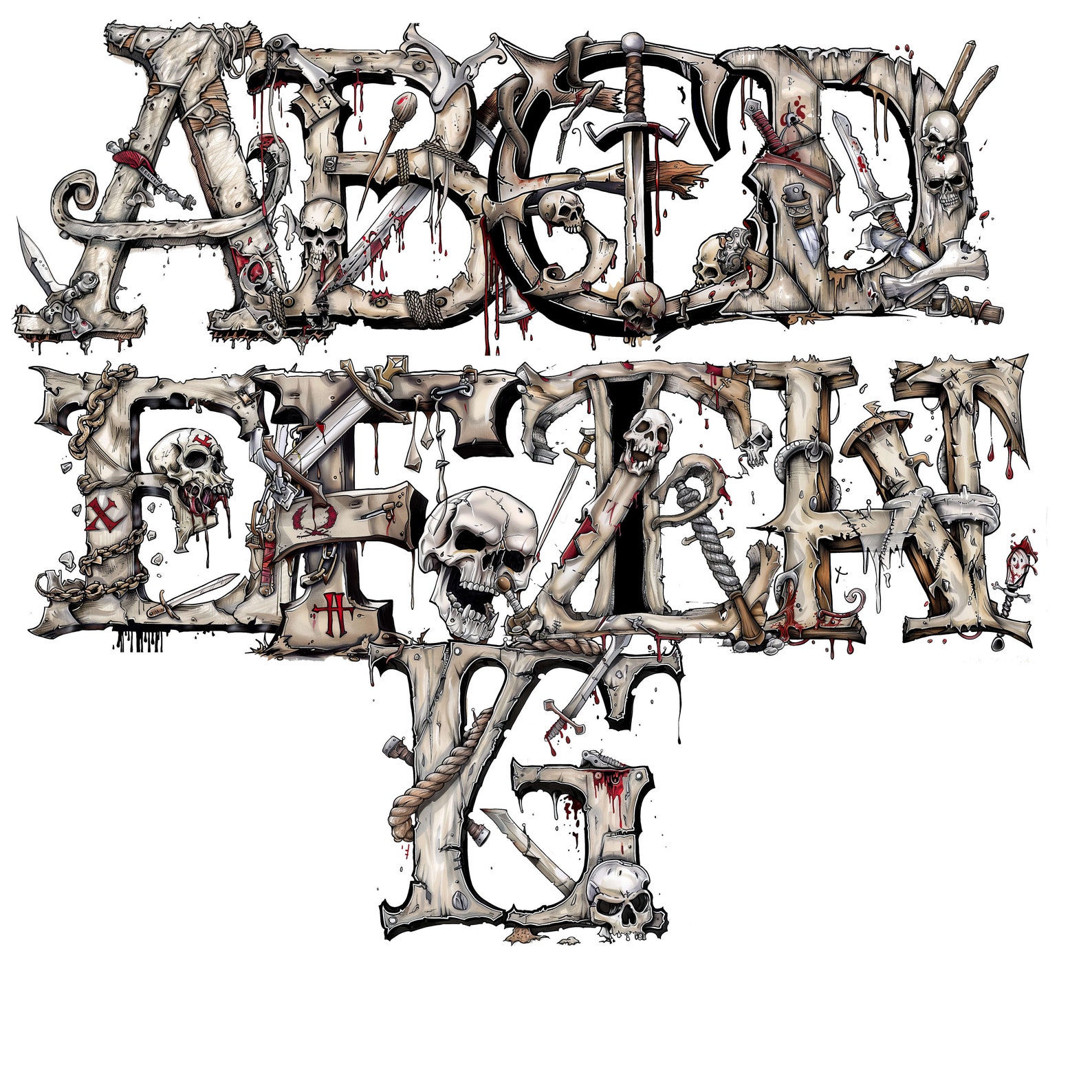 Pirate Themed Alphabet Digital PNG Paper Pack - Etsy