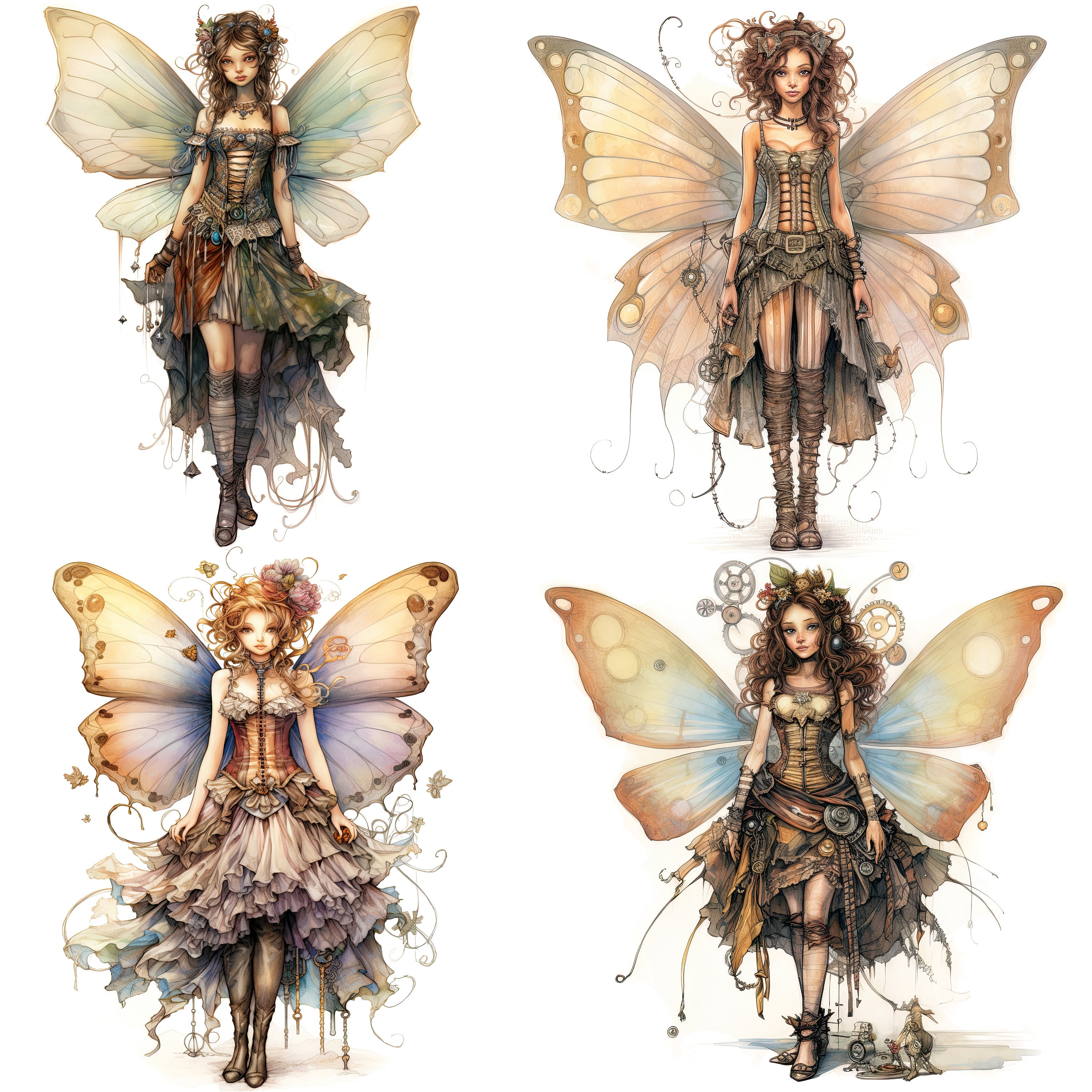 Enchanting Fantasy Fairy Characters Digital Paper Pack - Etsy