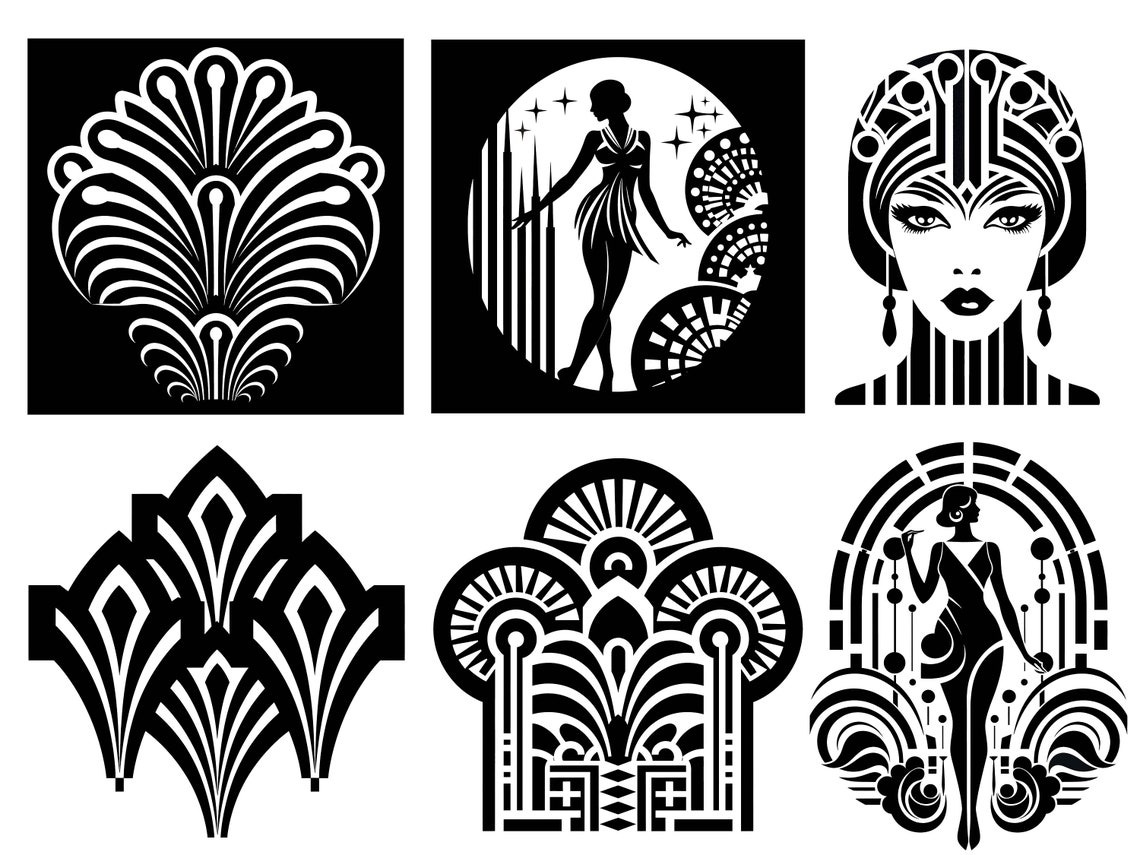 Gatsby Glam Art Deco Digital Paper Pack - Etsy